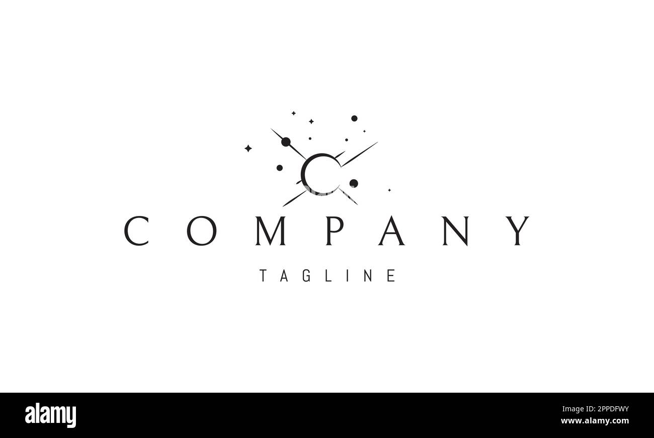 Vector logo on which an abstract image of a solar eclipse in space ...