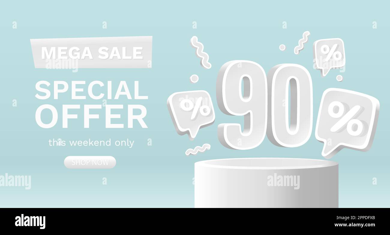 90 off sale banner sign board hi-res stock photography and images - Alamy