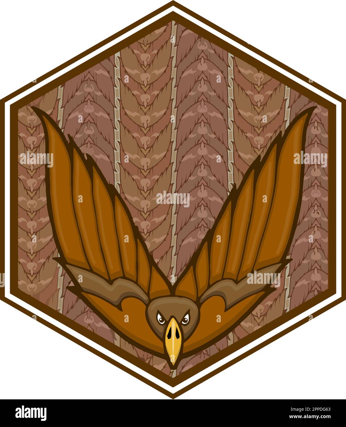 brown falcon design with a hexagon background Stock Vector Image & Art ...