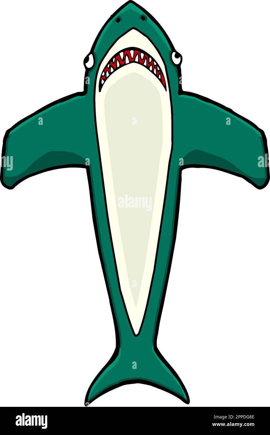 stylized cartoon shark bottom view Stock Vector Image & Art - Alamy