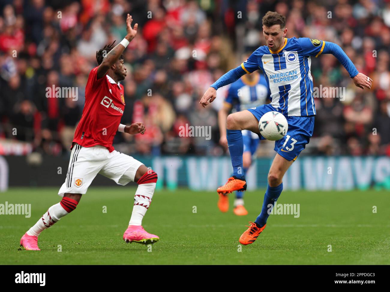 London, UK. 23rd Apr, 2023. Fred of Manchester United (left) and Pascal ...