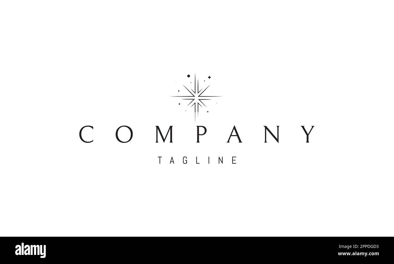 Vector logo on which an abstract image of a star made up of sharp lines ...