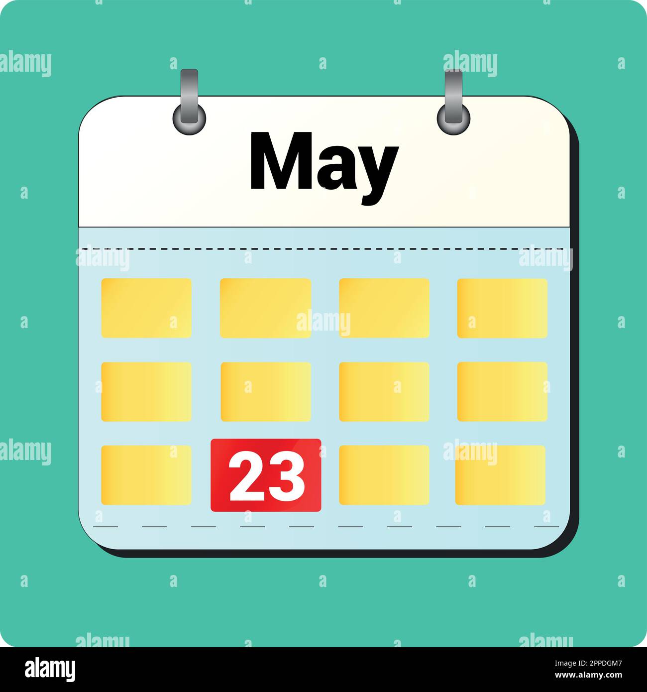 calendar vector drawing, date May 23 on the page Stock Vector Image ...