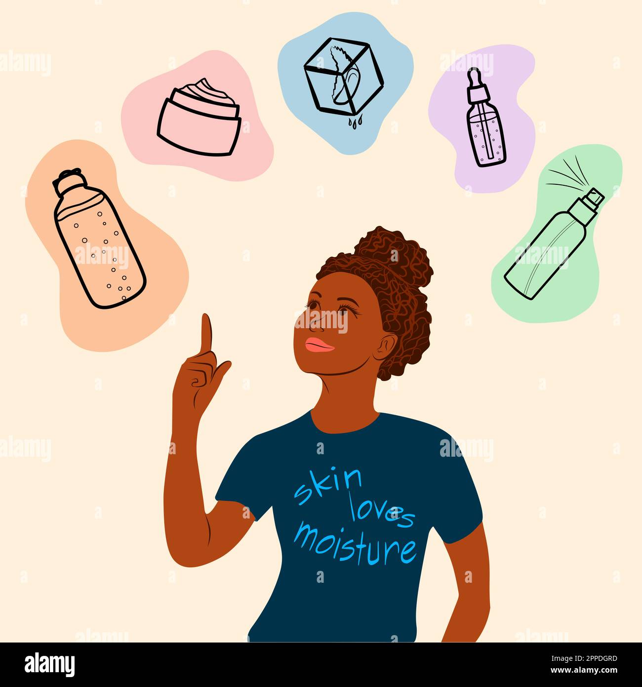 skin loves moisture choice. Everyday personal care, skincare daily routine, hygienic procedure ...