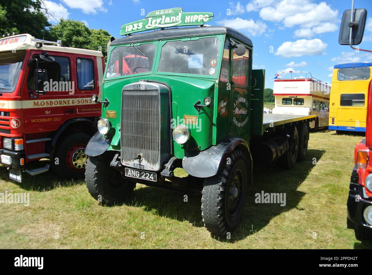 A 1935 Leyland Hippo lorry parked on display at the 47th Historic ...