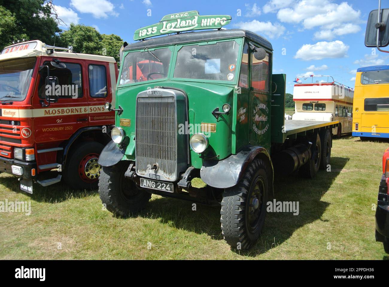 A 1935 Leyland Hippo lorry parked on display at the 47th Historic ...