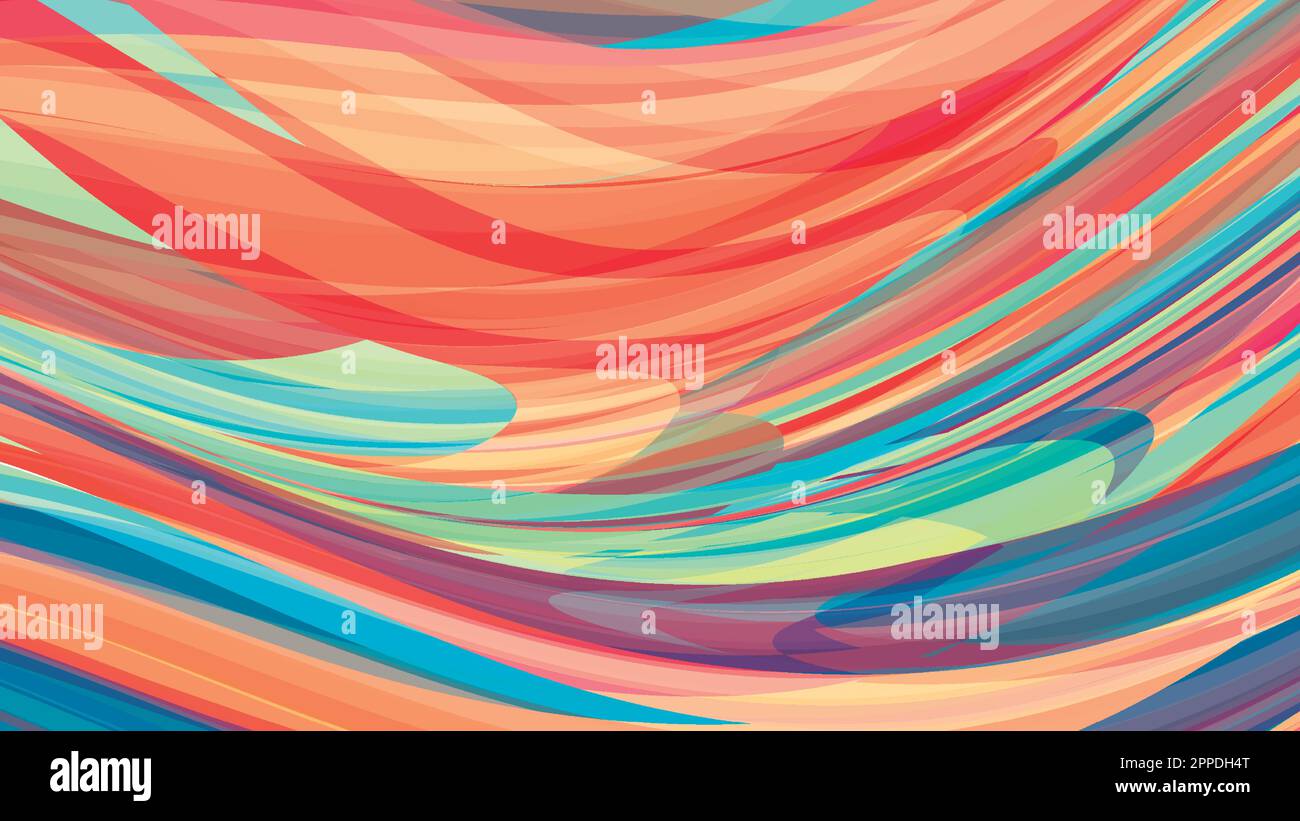 Abstract artistic background with reddish orange and tealish green wavy ...