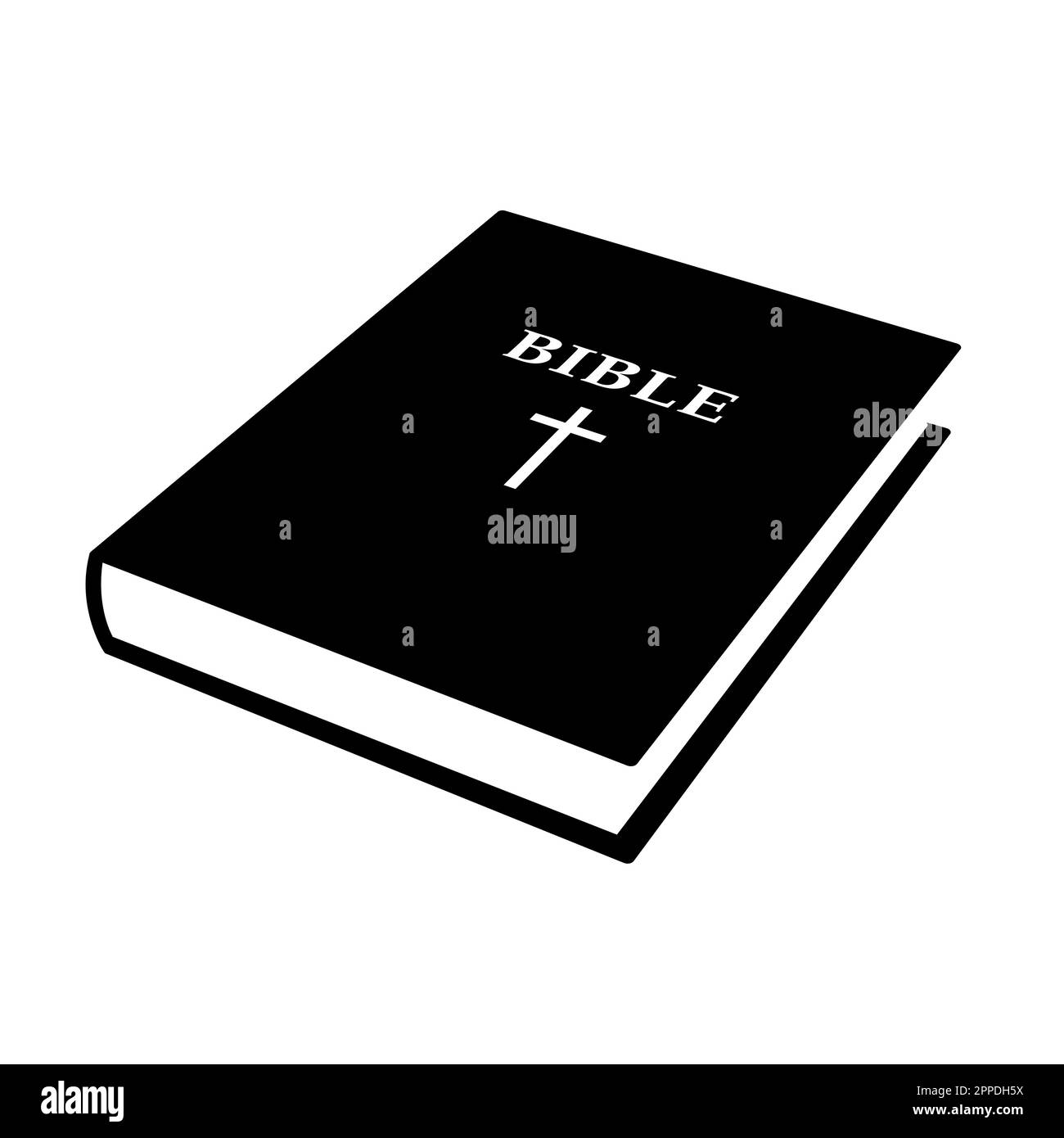 Holy bible - black and white closed book vector illustration isolated ...
