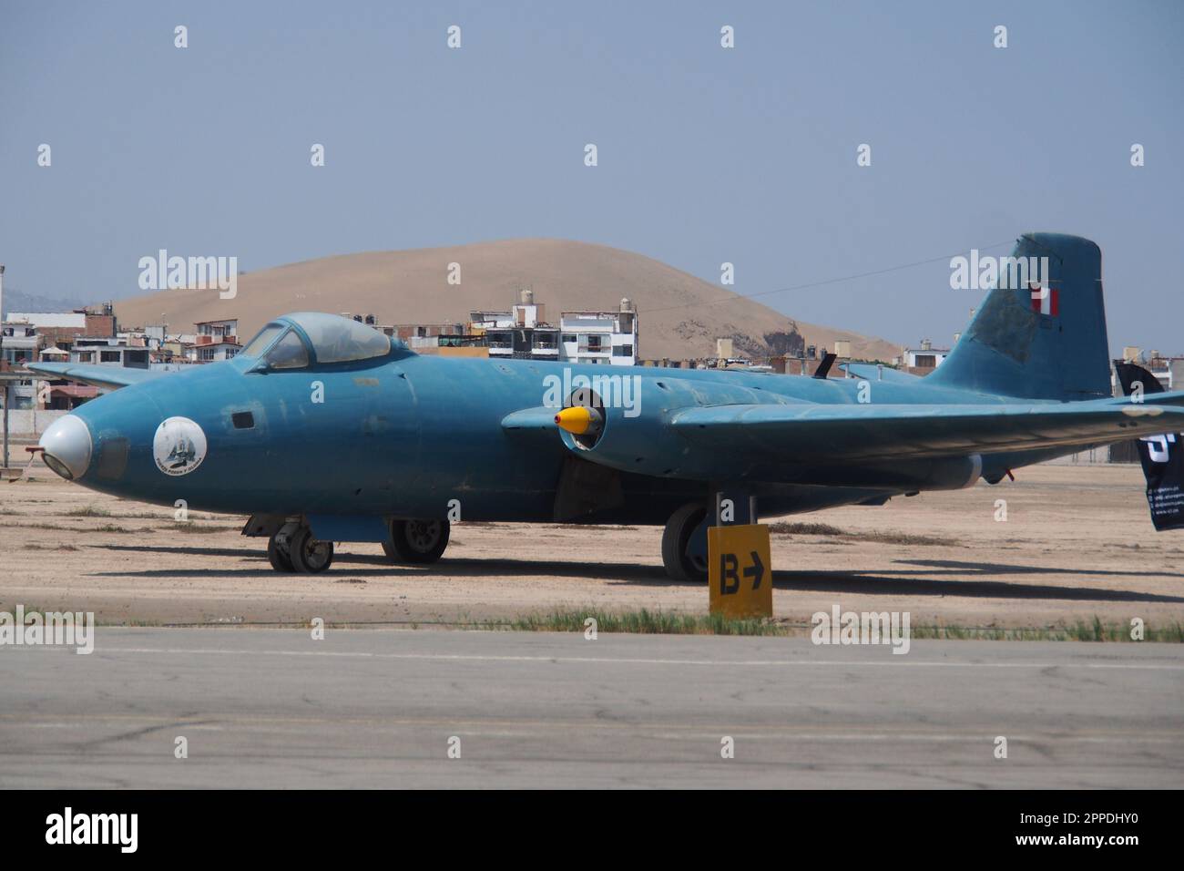 Lima, Peru. 23rd Apr, 2023. An old English Electric Canberra aircraft ...