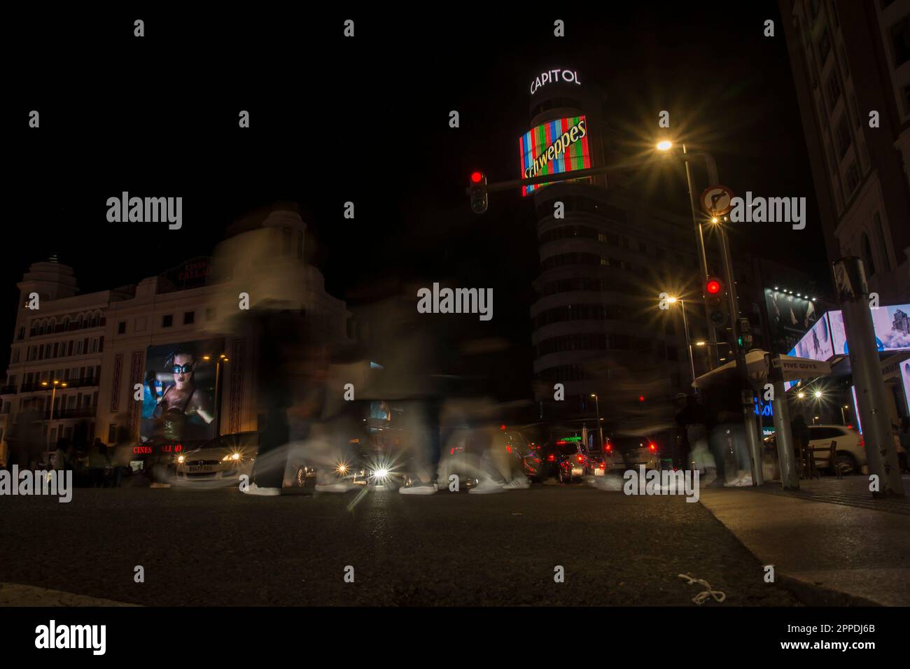 April 22, 2023, Madrid, Madrid, Spain: The new sign, which weighs 600 ...