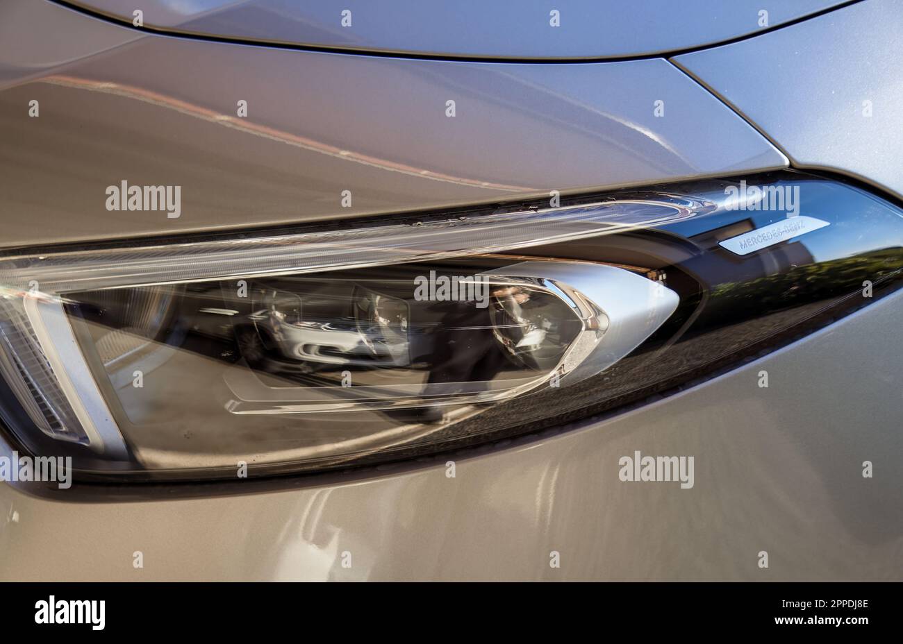 Mercedes-Benz A250 Front Left Headlight Stock Photo - Alamy