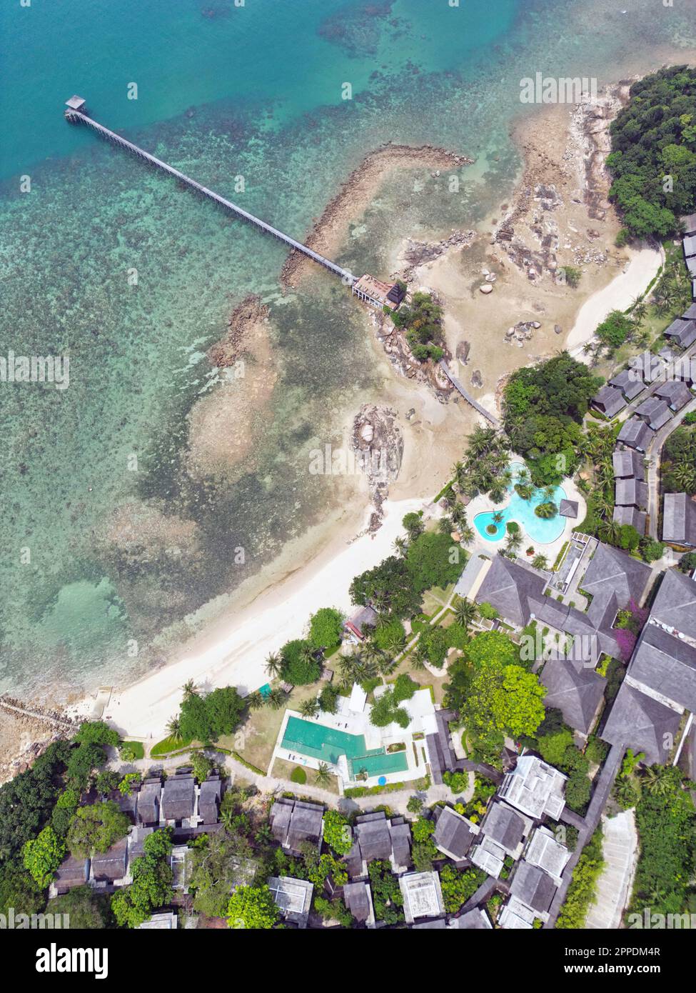 Batam Indonesia - Drone view Turi Beach Resort Stock Photo - Alamy