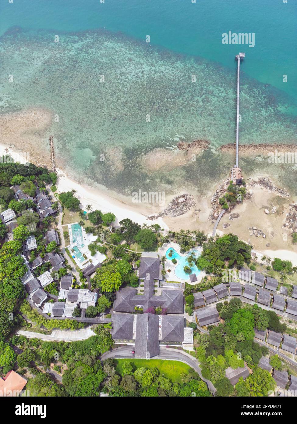 Batam Indonesia - Drone view Turi Beach Resort Stock Photo - Alamy