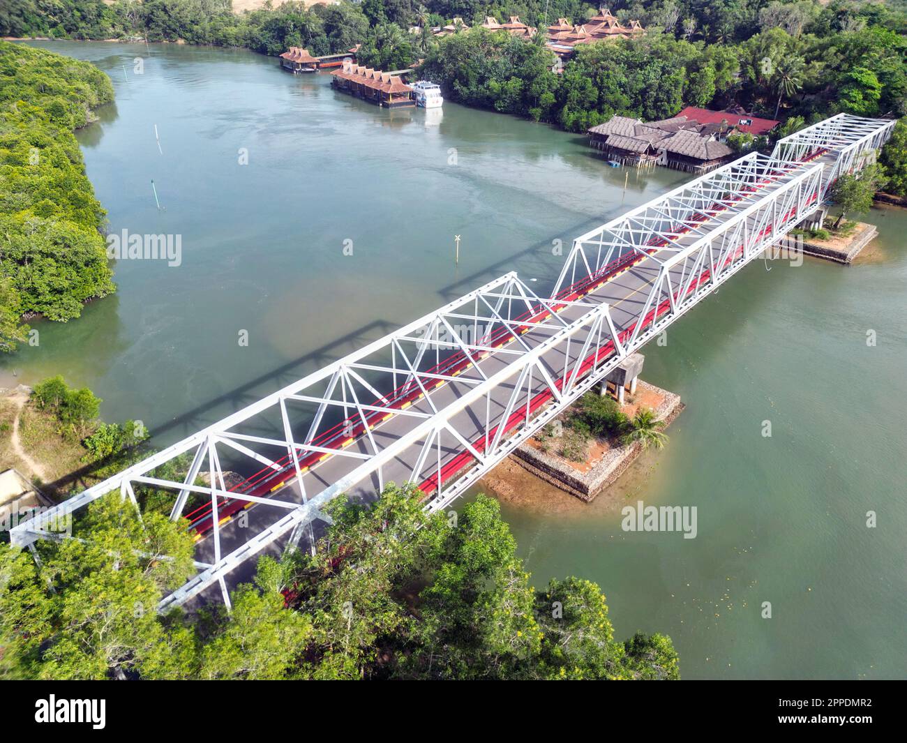 Batam Indonesia - Drone view Nongsa Pura Bridge - Jembatan Nongsa Pura ...