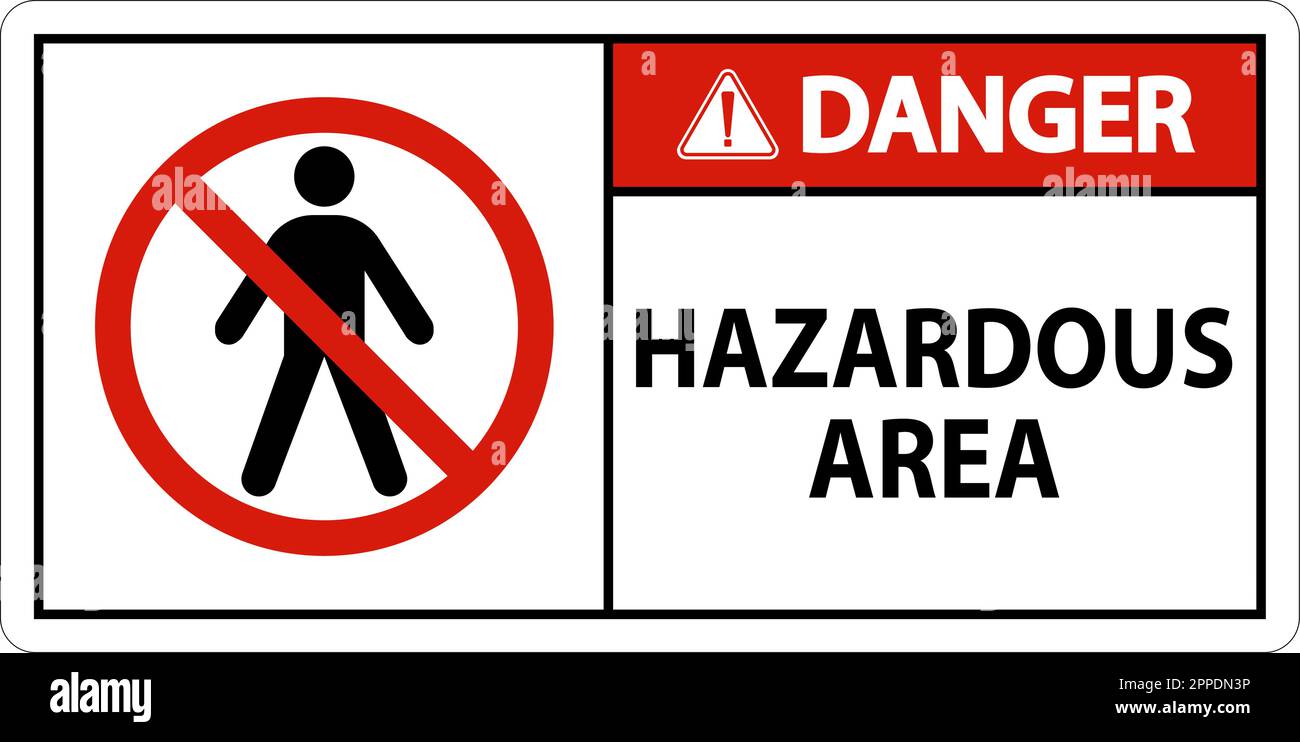 Danger Sign Hazardous Area Sign On White Background Stock Vector Image ...