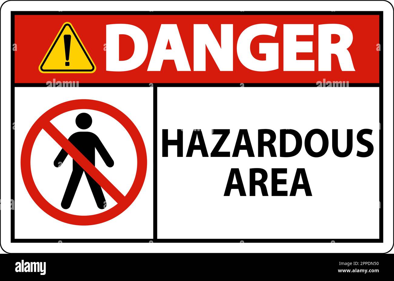 Danger Sign Hazardous Area Sign On White Background Stock Vector Image ...