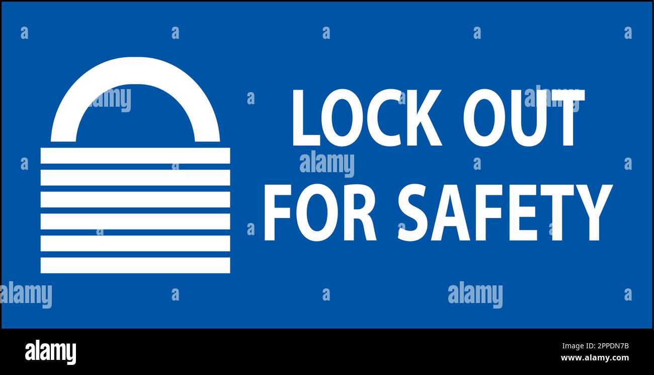 Caution Lock Out For Safety Sign On White Background Stock Vector Image ...