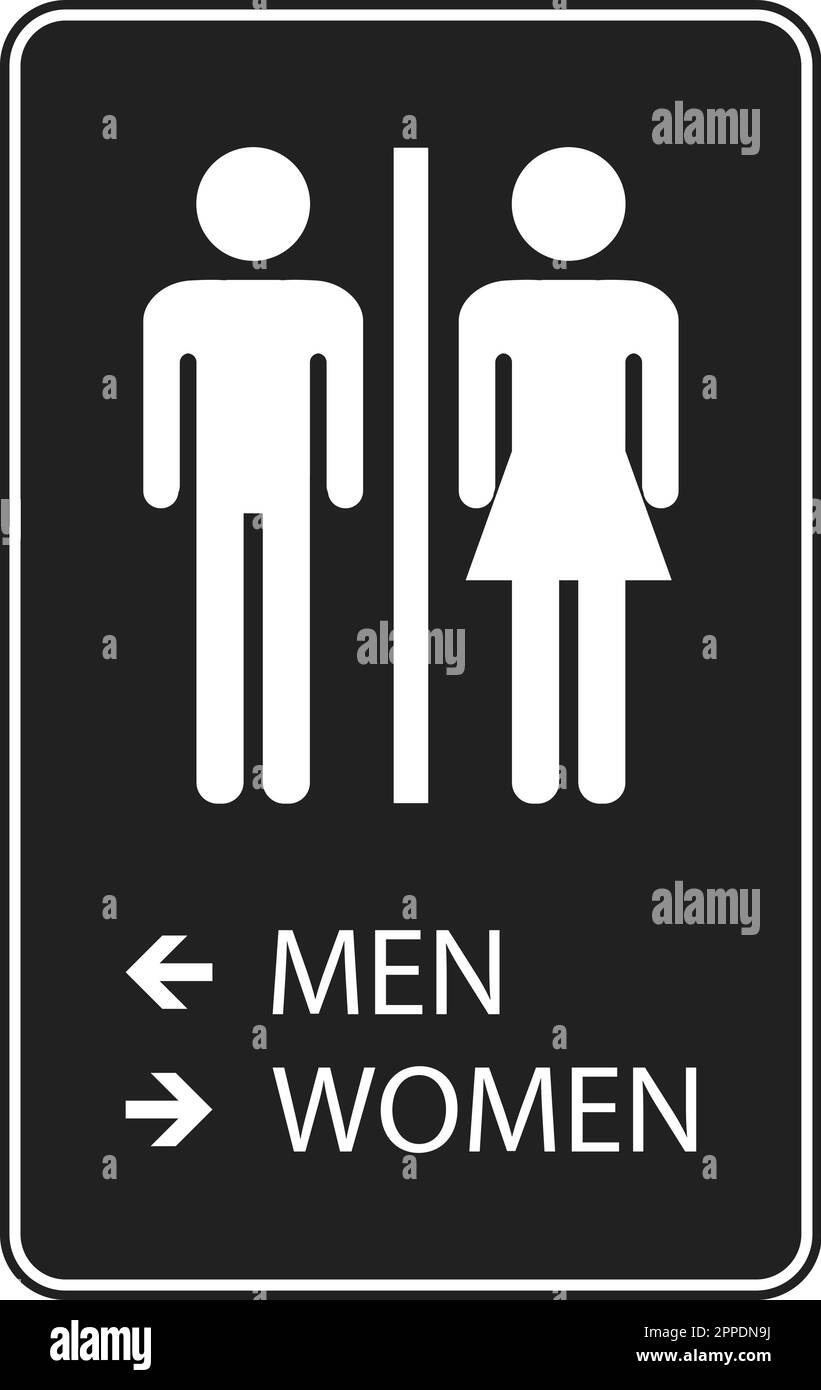 Bathroom Directional Sign Men Left, Women Right Stock Vector Image ...