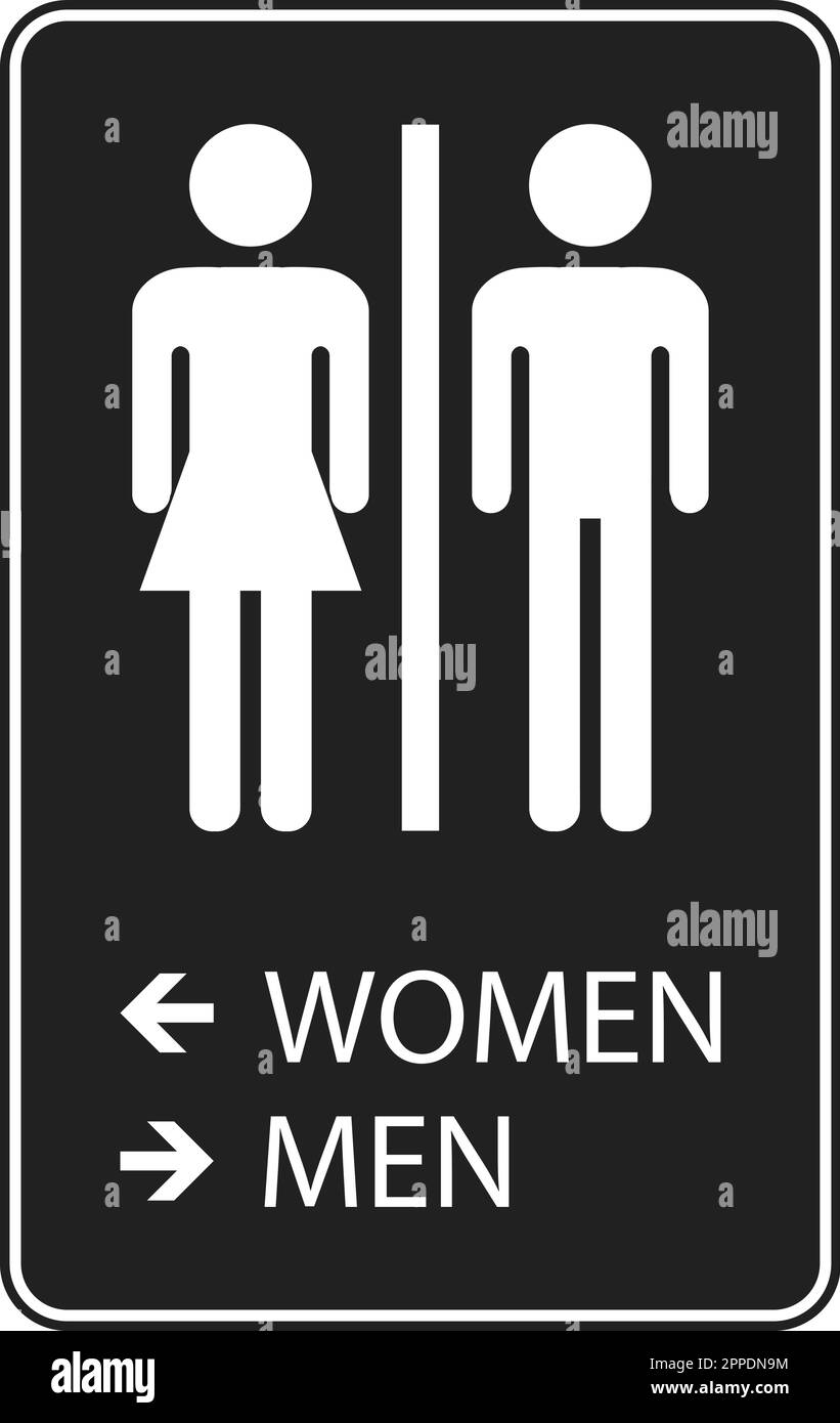 Bathroom Directional Sign Women Left, Men Right Stock Vector Image ...