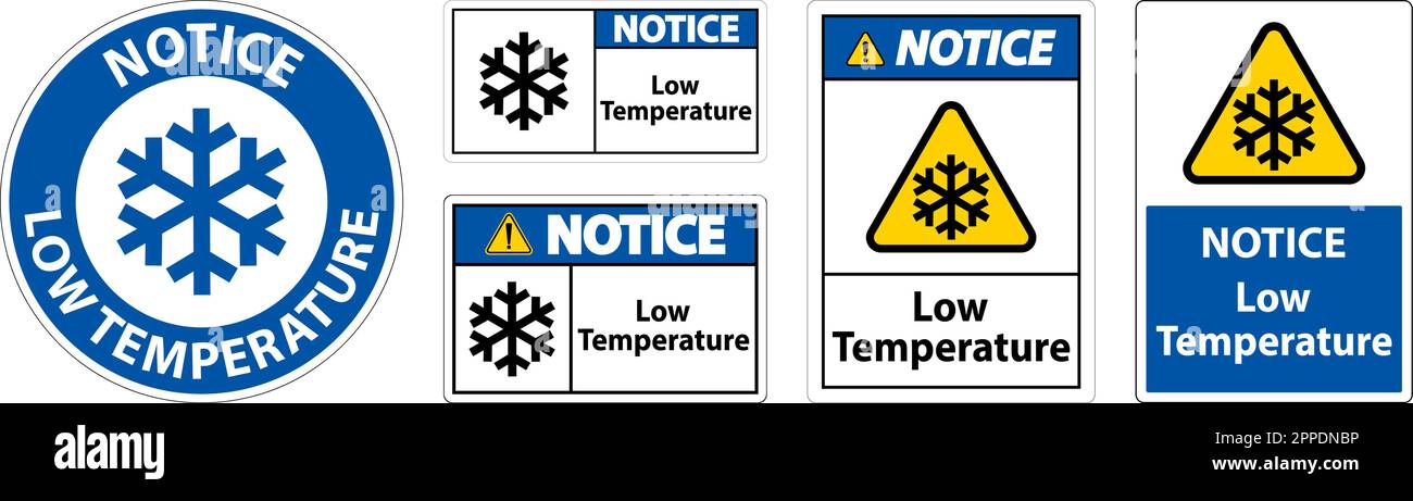Notice Low temperature symbol and text safety sign Stock Vector Image ...