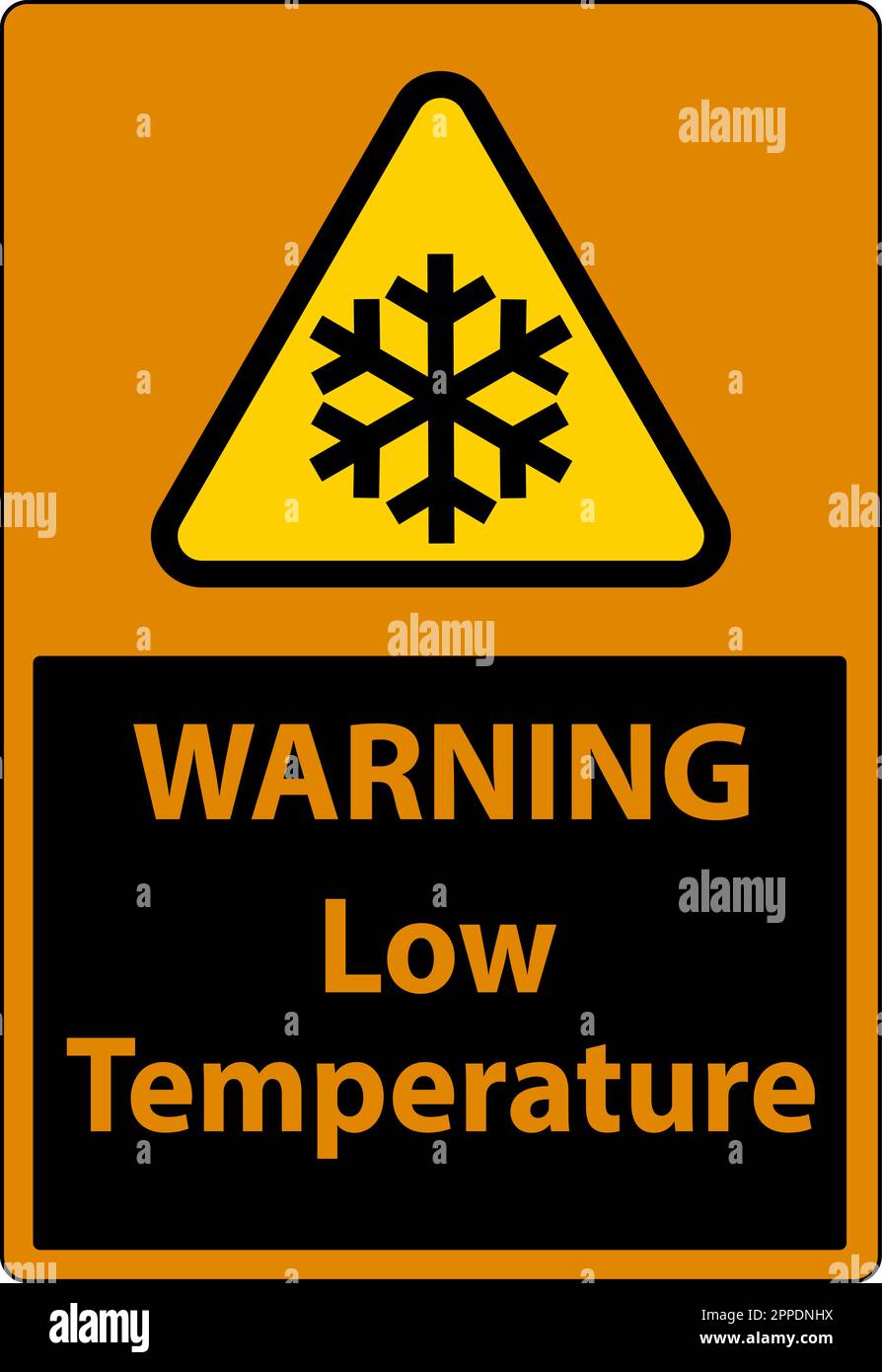Warning Low temperature symbol and text safety sign Stock Vector Image ...