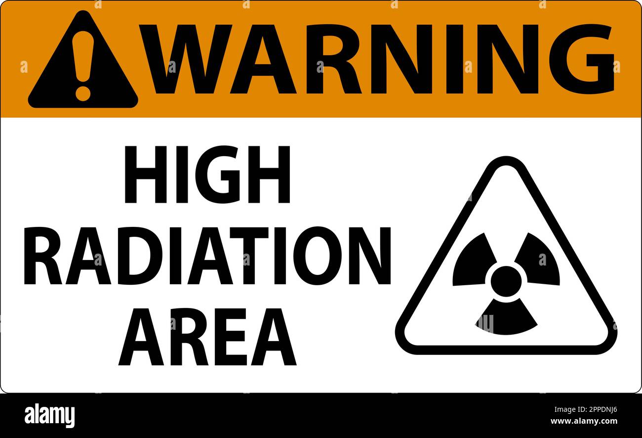 Warning High Radiation Area Sign On White Background Stock Vector Image ...