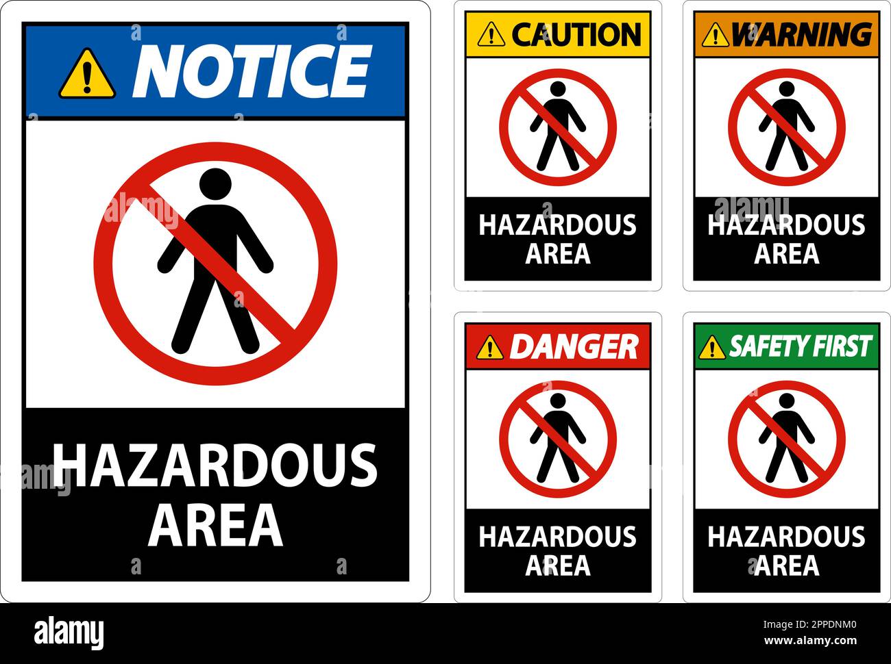 Danger Sign Hazardous Area Sign On White Background Stock Vector Image ...