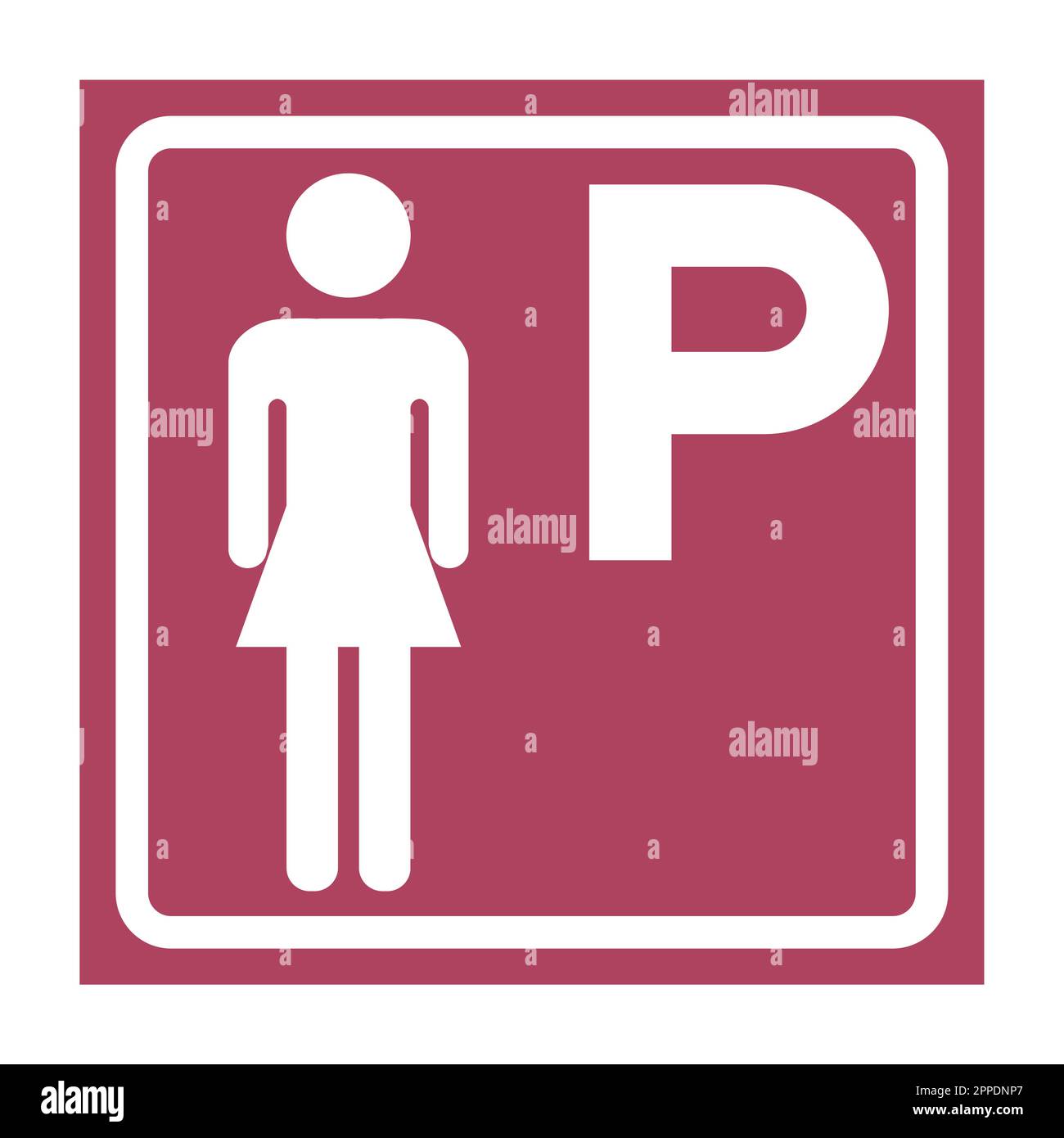 Symbol Lady Parking Sign On White Background Stock Vector Image & Art ...