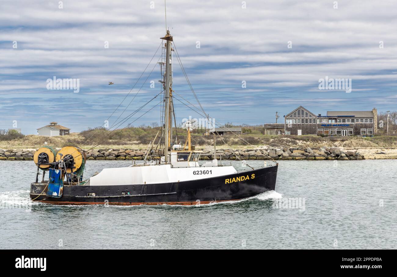 commerical Fishing boat, Rianda s coming into port in Montauk, NY Stock ...