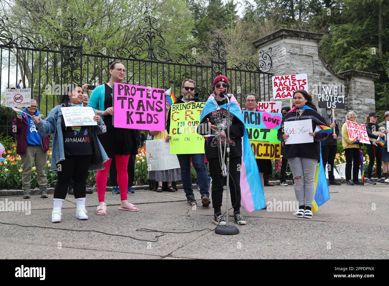 State College, United States. 23rd Apr, 2023. A student speaks at a ...
