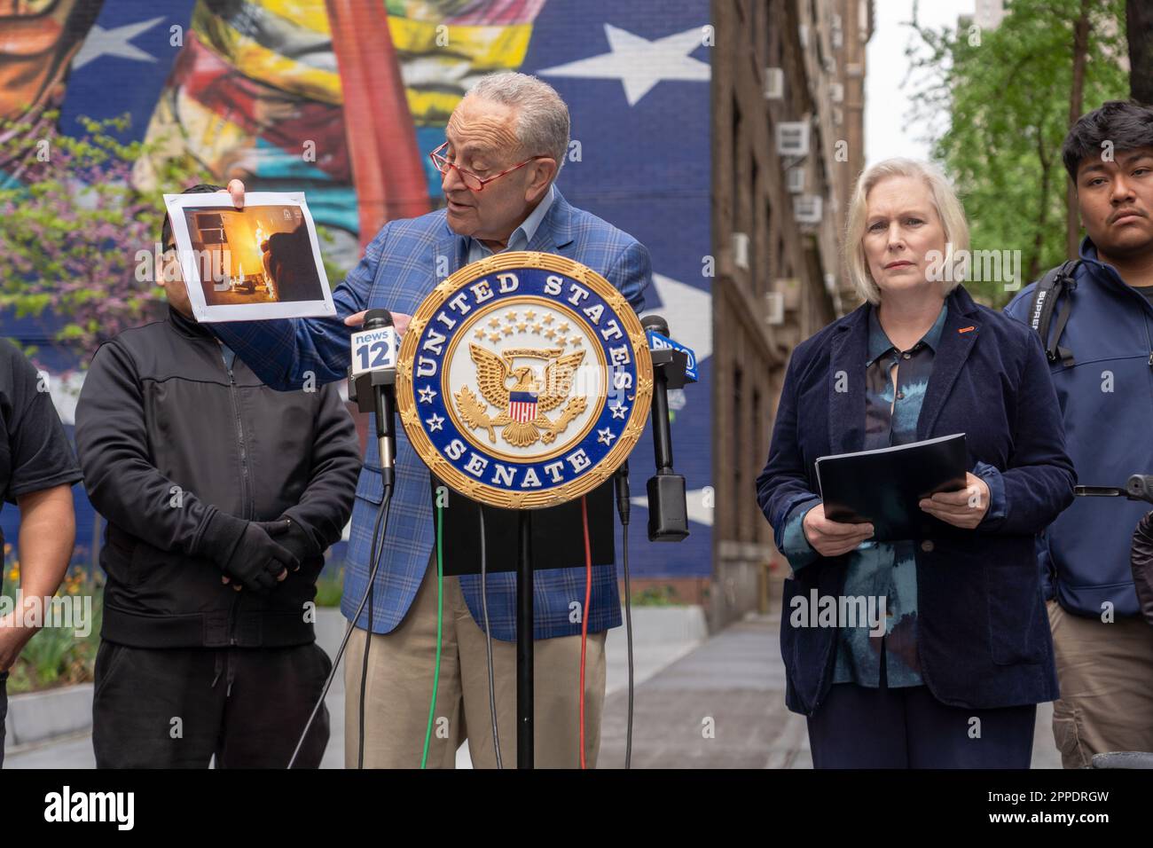 April 23, 2023, New York, New York: (NEW) Senator Schumer Calls On The ...
