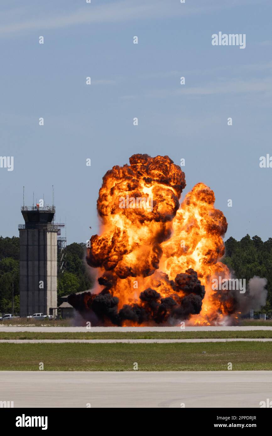 The Marine Air-Ground Task Force Demonstration Team displays the coordinated use of close-air ...