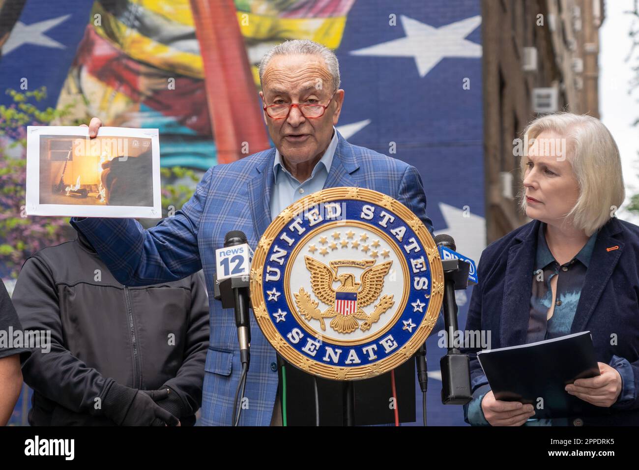 April 23, 2023, New York, New York: (NEW) Senator Schumer Calls On The ...