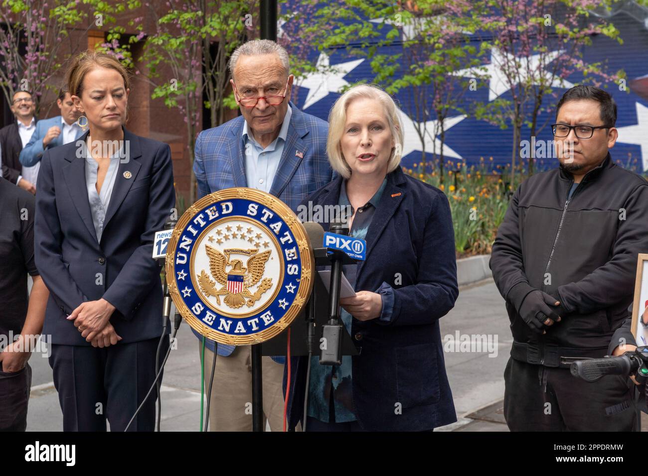 April 23, 2023, New York, New York: (NEW) Senator Schumer Calls On The ...