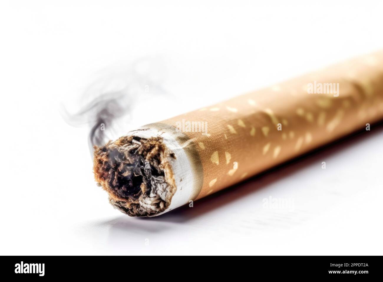 Smoking cigarette, cigarette burning and tobacco smoke, light ...