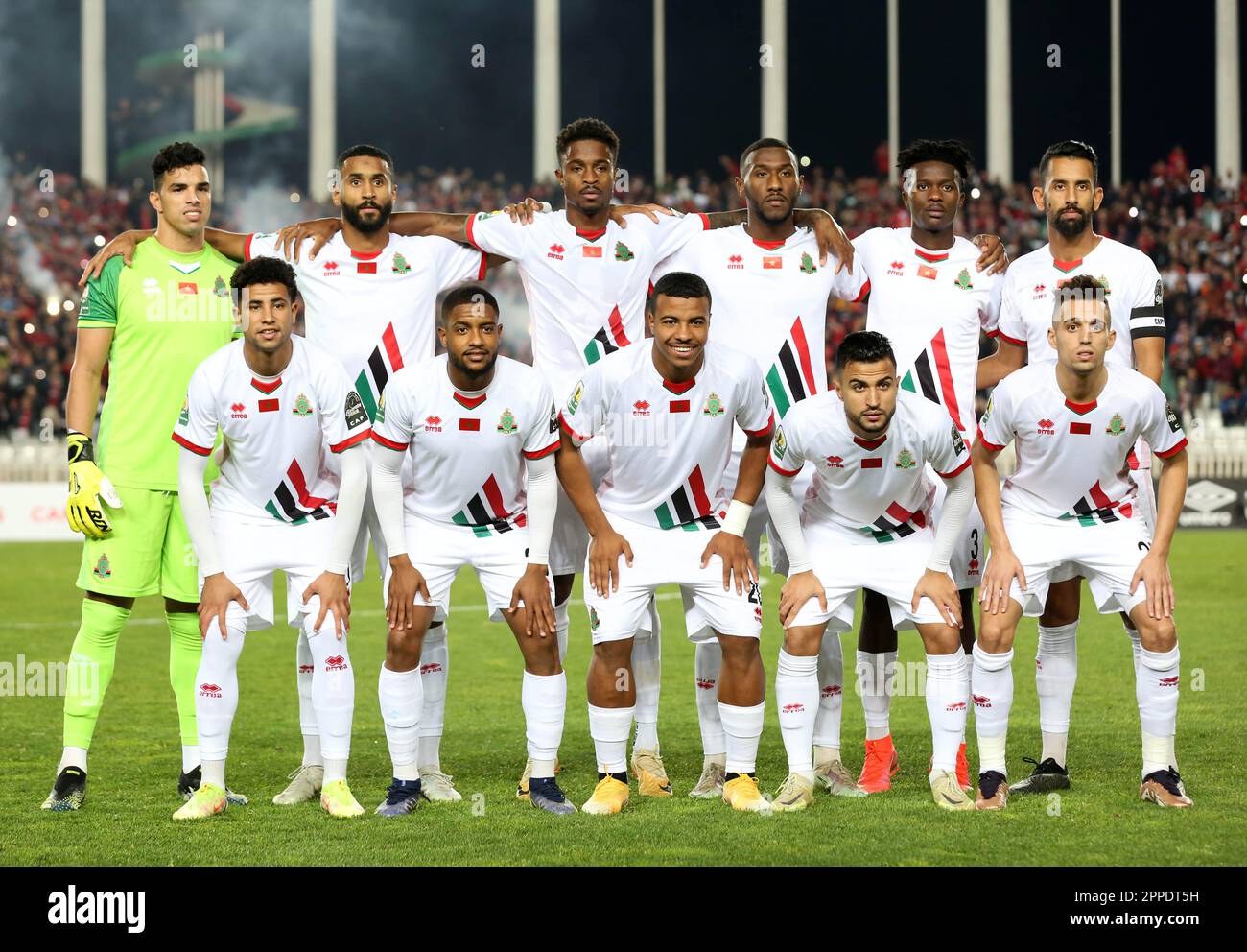 Algiers. 24th Apr, 2023. FAR Rabat's starters pose for group photos ...