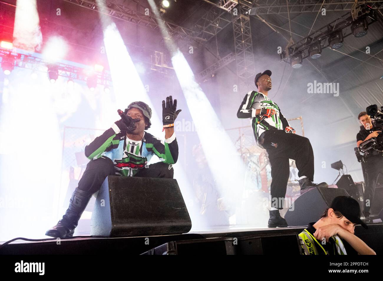 Felix, left, and Louie Pastel of Paris Texas perform at the Coachella ...