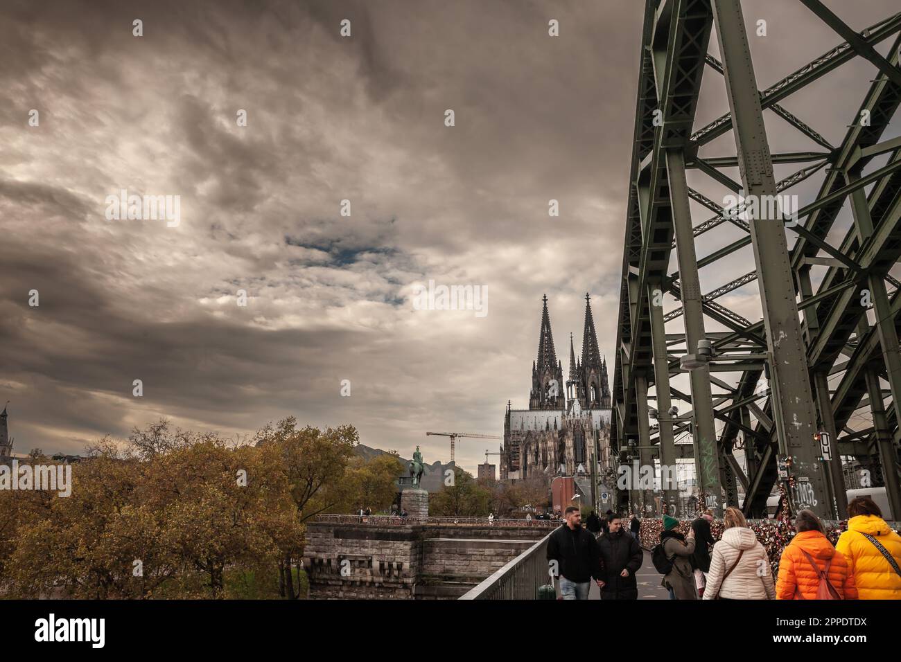 Picture of a panorama of Cologne center with the Cologne cathedral and ...