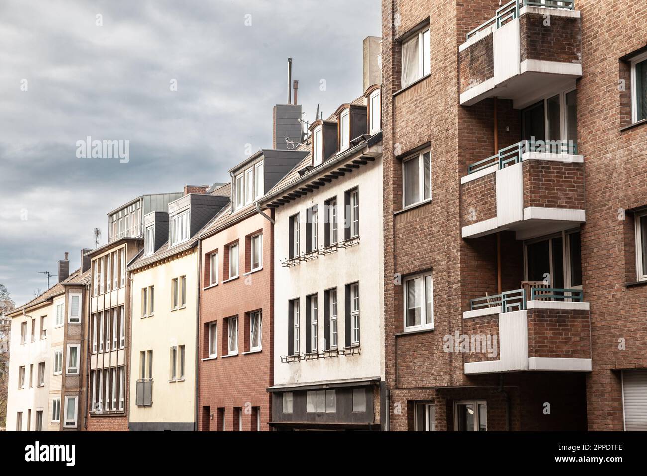 Picture of a residential street of Aachen, Germany, with residential ...