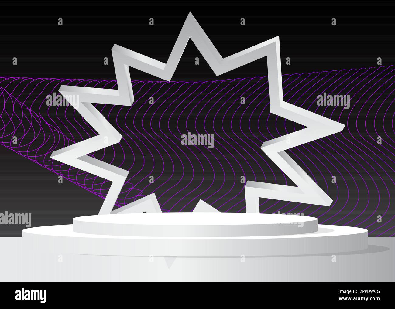 Black, White and purple stage showcase for presentation. Vector minimal ...