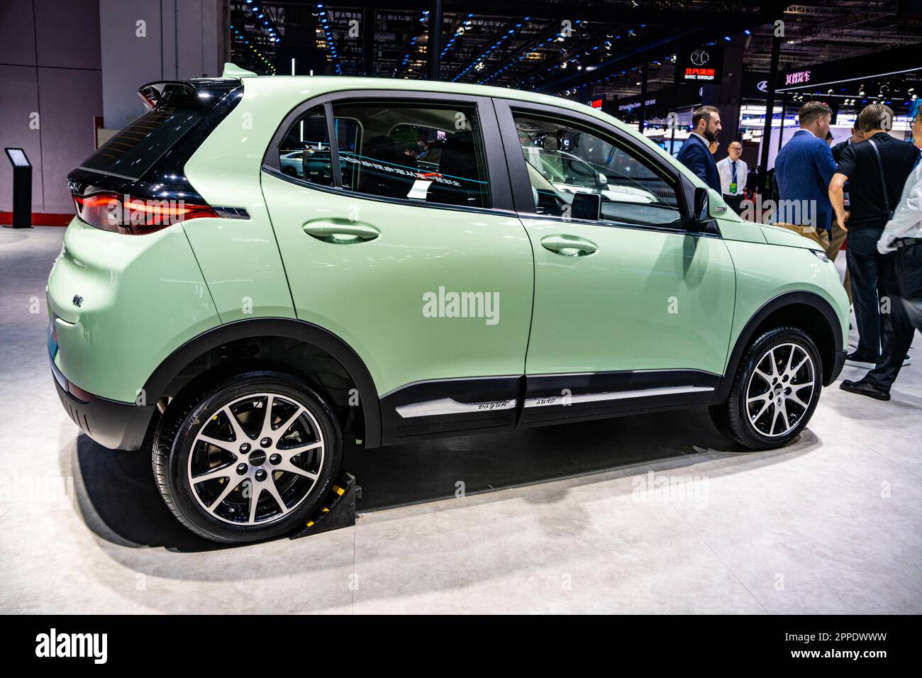 Dayun Yuehu small electric hatchback on display at the 2023 Shanghai ...