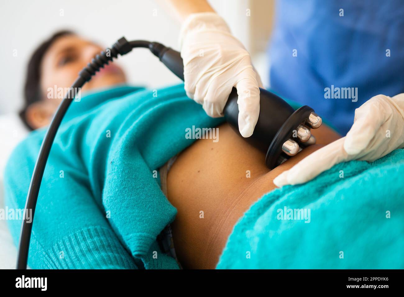 Ultrasound cavitation body procedure Stock Photo - Alamy