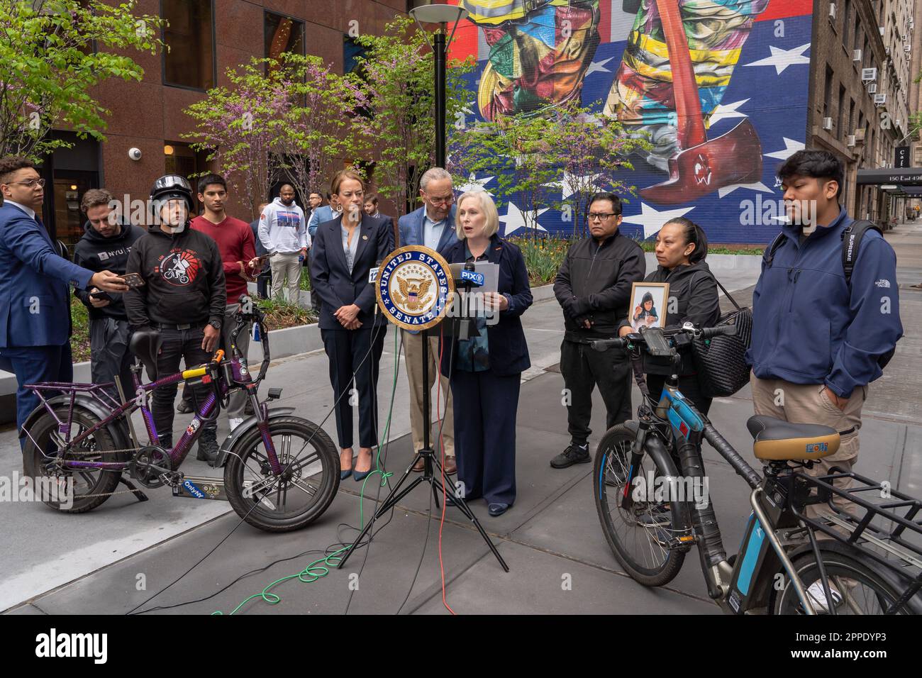 U.S. Senator Kirsten Gillibrand (D-NY) speaks at a press conference on ...