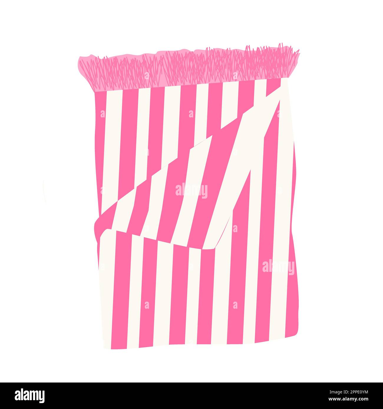 beach towel striped in a pink color, cartoon style Stock Vector Image ...