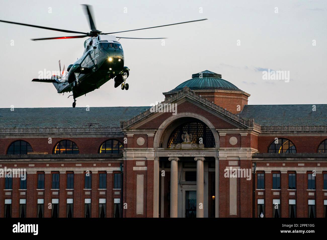 Washington, DC, USA. 23rd Apr, 2023. Marine One, carrying US President ...