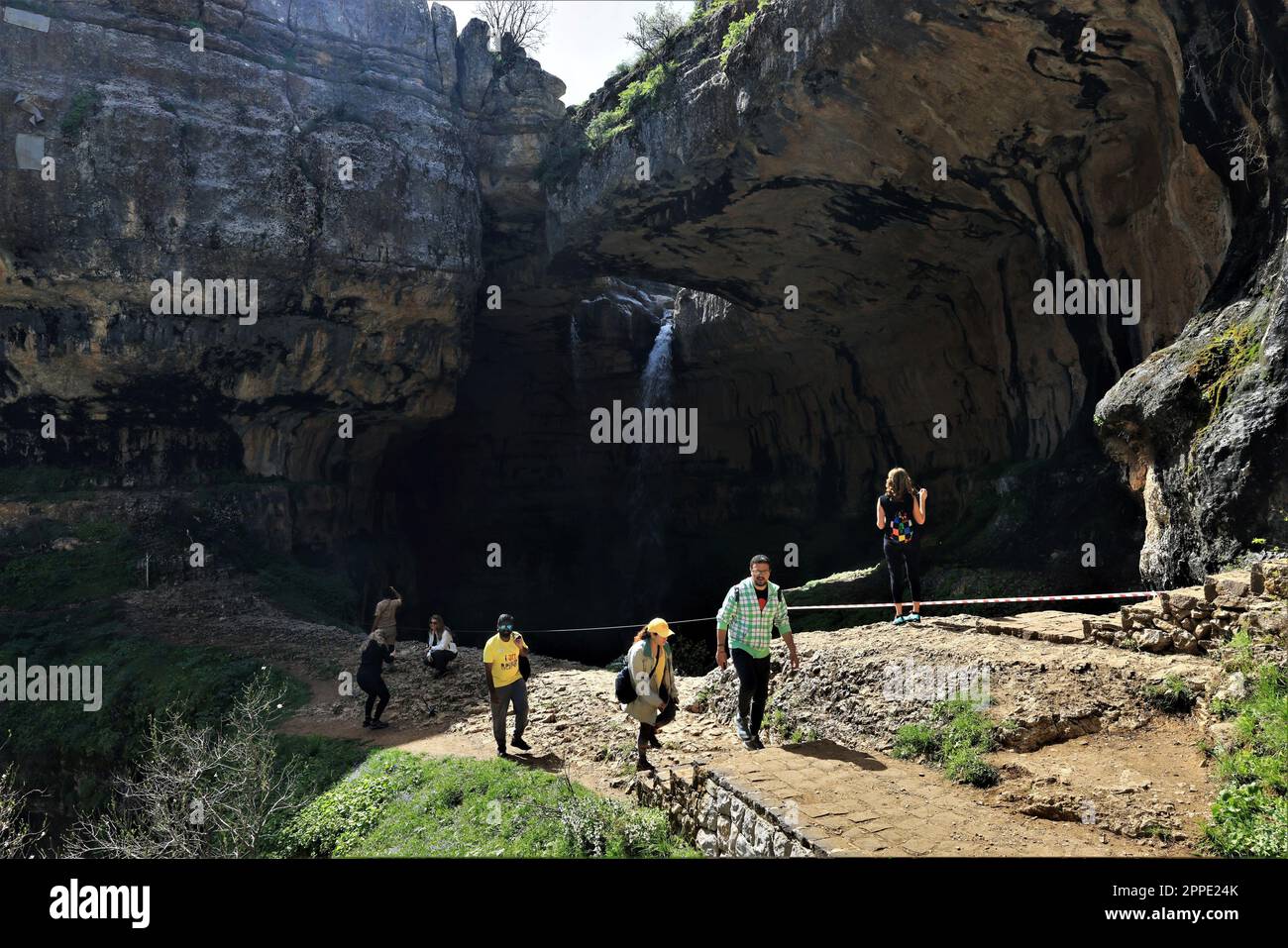 Beirut, Lebanon. 23rd Apr, 2023. People go hiking in Baatara Pothole in ...