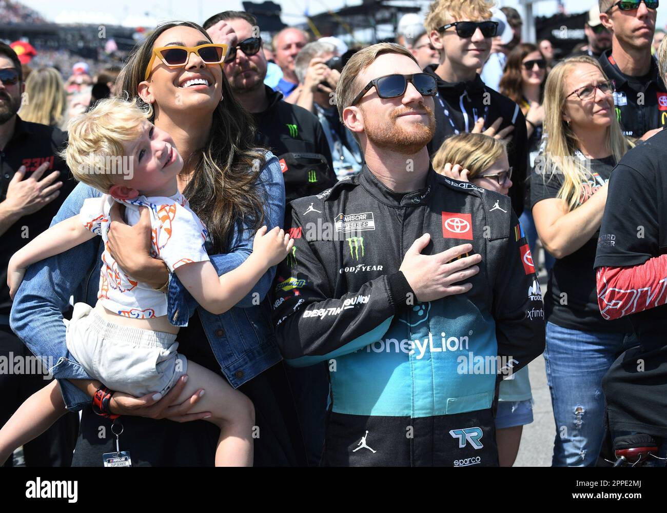 TALLADEGA, AL - APRIL 23: Tyler Reddick along with his fiancé Alexa and ...