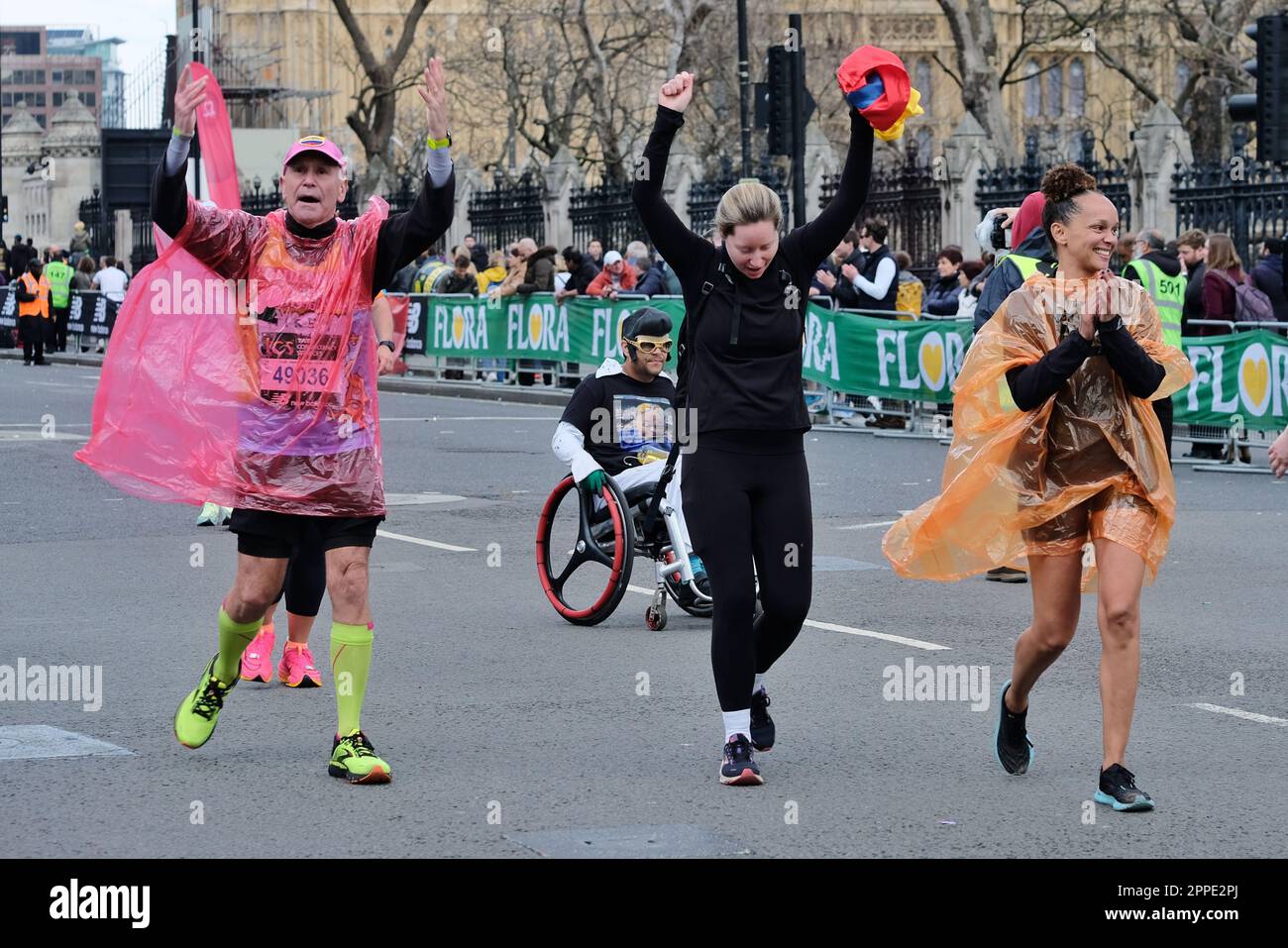 London, UK. 25th March, 2023. Marathon runners are almost at the end of ...