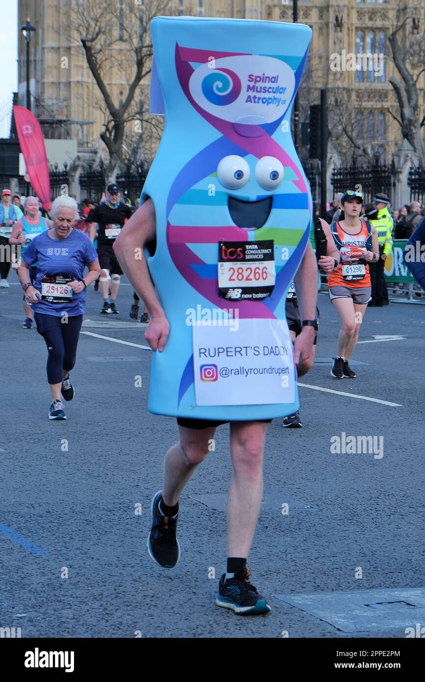 London, UK. 25th March, 2023. Marathon runners are almost at the end of ...