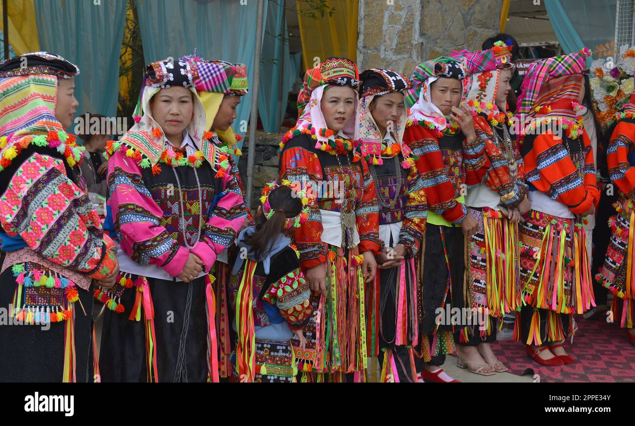 Dong Van, Ha Giang, Vietnam. Brilliant and unique costumes of ethnic ...